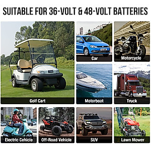 Haisito Golf Cart Battery Charger, 36Volt 48 Volt Lead-Acid Lithium Lifepo4 Smart Battery Charger, 48V EZGO Trickle Charger, 48 Volt Golf Cart Charger EZGO RXV plug