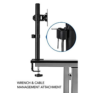 Mount-It! Mobile Stand Up Desk/Height Adjustable Computer Work Station Rolling Presentation Cart with Monitor Arm (MI-7942)
