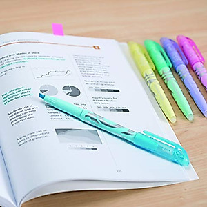 PILOT FriXion Light Pastel Collection Erasable Highlighters, Chisel Tip, Assorted Color Inks, 5-Pack (46543)