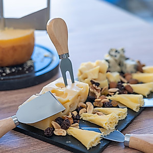 Cheese Curler Marble and steel + Cheese Knife Set - Cheese Shaver - Cheese Wheel Curler - Girolle Cheese Shaver - Tete de Moine Cheese Curler- Girolle - Spiral Cheese Shaver - Cheese flower Cutter