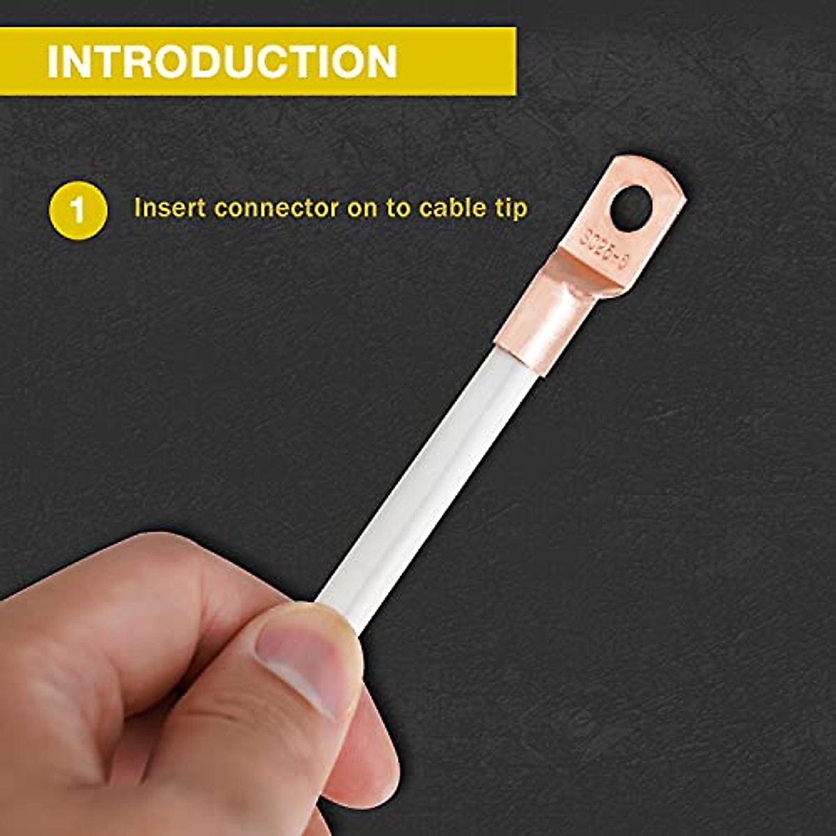 KOTTO Hammer Lug Crimper Tool Combo Battery terminal Wire and Cable with 60 PCS Terminal Connector and 80PCS insulation tape heat shrink tube