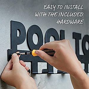 Star Splash Pool Towel Rack – Outdoor Towel Rack Holder & Swimming Pool Accessories, Pool Towel Hanger, Towel Drying Rack Pool Decor, Rust Proof Pool Signs and Decor Outdoor & Inside with 10 Hooks