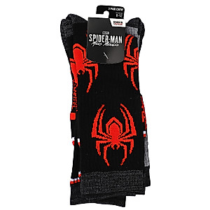 Miles Morales Spiderman Marvel Comic Book 3-Pack Mens Crew Socks