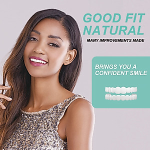 2 Pairs Snap on Dentures for Women with Missing Teeth, Veneers Snap in Teeth for Men, Comfort Confident Smile Cover The Imperfect Teeth