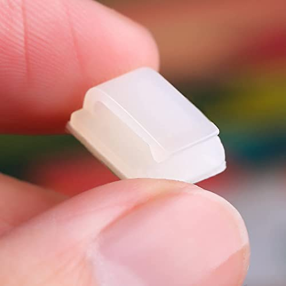 100 Pieces Adhesive Cable Clips Wire Clips Cable Management Wire Cord Holder (13 x 10 mm, White)