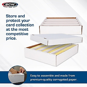 BCW Super Monster 5 Row Trading Card Storage Box | 5 ct | Holds 5000 Standard Trading Cards & 7000 Gaming Cards | Card Storage Box for Basketball, Football, MTG, Pokemon | Baseball Card Storage Box