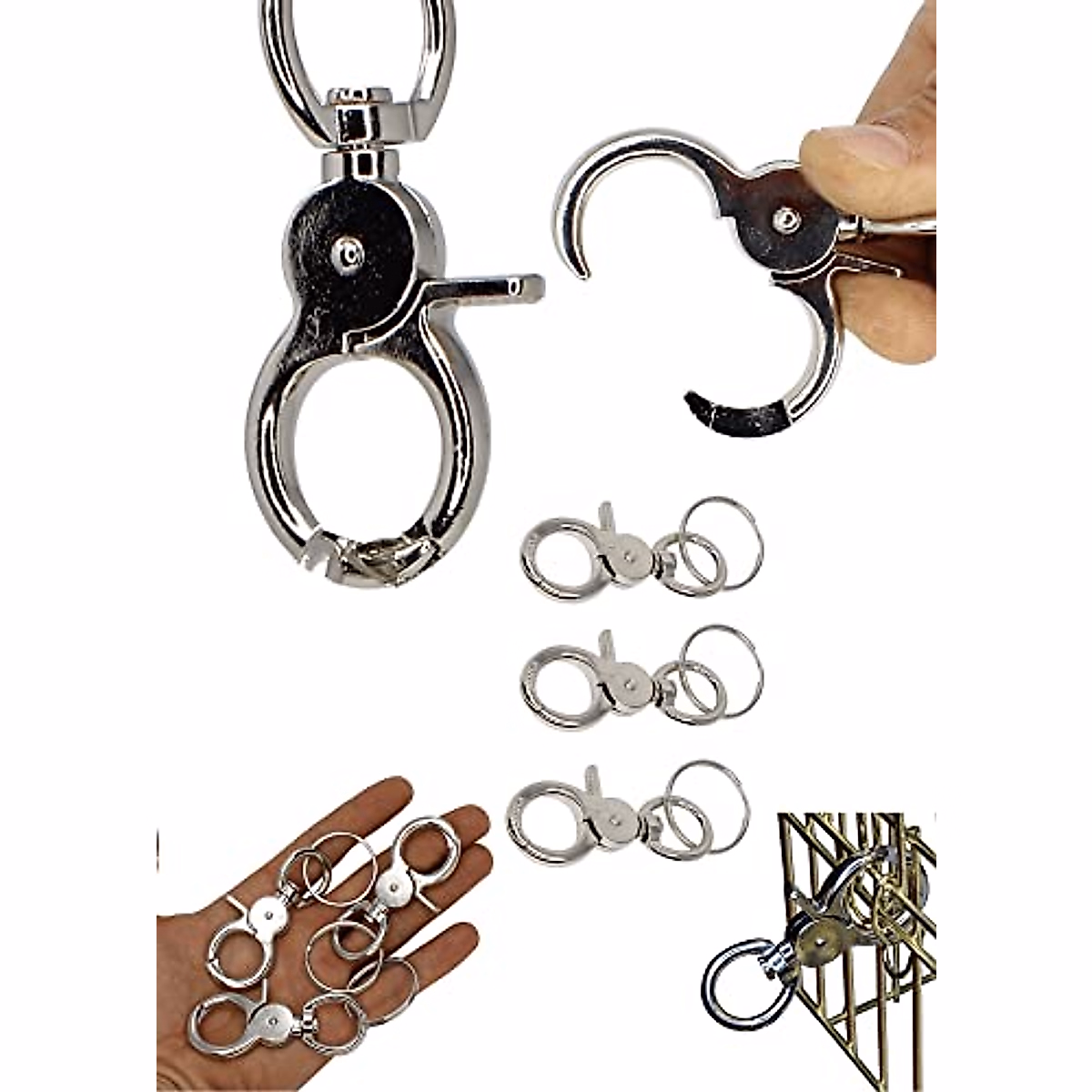 1321 Pack 3 Key, Claw, Feeding, Door, Cage, Lock, Chain, Ring, Bonka Bird Toys, Craft, Clip, Parrot, Hanging, Dog, cat, Parrot, Conure, Accessory, Part