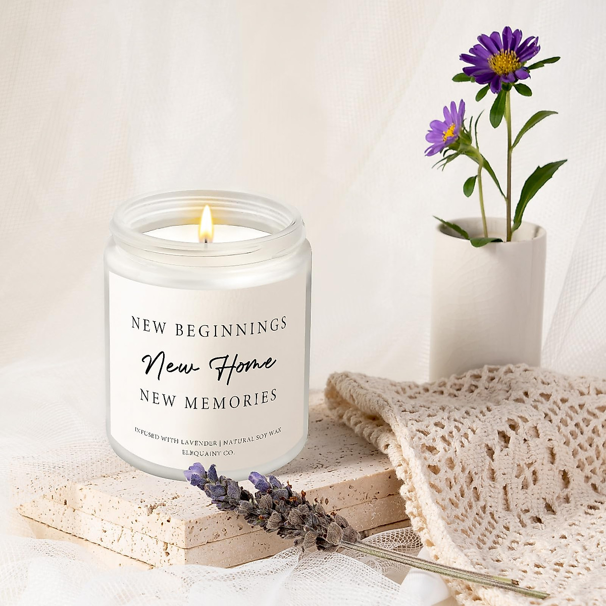 House Warming Gifts New Home, Housewarming Gift for New House - Lavender Scented Candle - New Home Housewarming Gift Ideas, New Homeowner Gifts House Warming Decoration for Friend Women Men