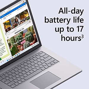 Microsoft Surface Laptop 5 (2022), 15" Touch Screen, Thin & Lightweight, Long Battery Life, Fast Intel i7 Processor for Multi-Tasking, 16GB RAM, 512GB Storage with Windows 11, Platinum