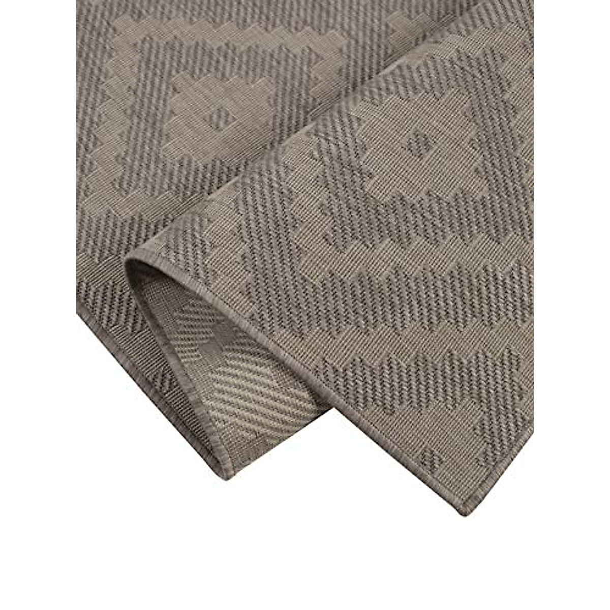 Furnish my Place Outdoor Collection Accent Diamond Rug - 5 ft. 3 in. x 7 ft. 6 in. Dove, Moroccan Water Proof Rug for Bedrooms, Gardens, Patio