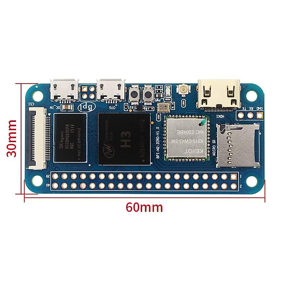 youyeetoo Banana pi M2 Zero Open Source Singal Board Computer, 512MB SDRAM Mini HDMI onboard WiFi (AP6212) & Bluetooth, Support Raspbian Android Armbian RetroPie Ubuntu