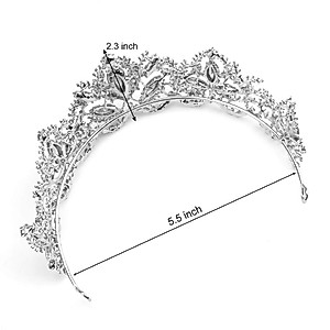 Didder Silver Tiaras for Women Bridal Tiara, Crystal Tiaras and Crowns for Women Princess Tiaras for Girls Birthday Crown for Prom Wedding Party Halloween Costume Hair Accessories Christmas Gift