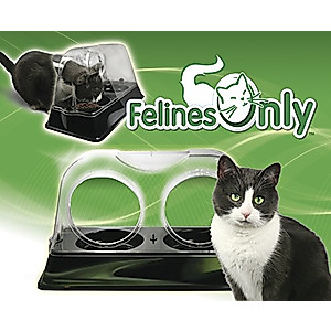Felines Only - the Purrrfect Cat Dish - Veterinarian Designed Cat Feeding Bowl that Keeps Dogs Out of the Cat Food