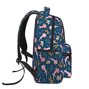 Cute Axolotl Backpack 17 Inch, Laptop Backpack Lightweight Backpack Casual Daypack With Adjustable Straps.Axolotl