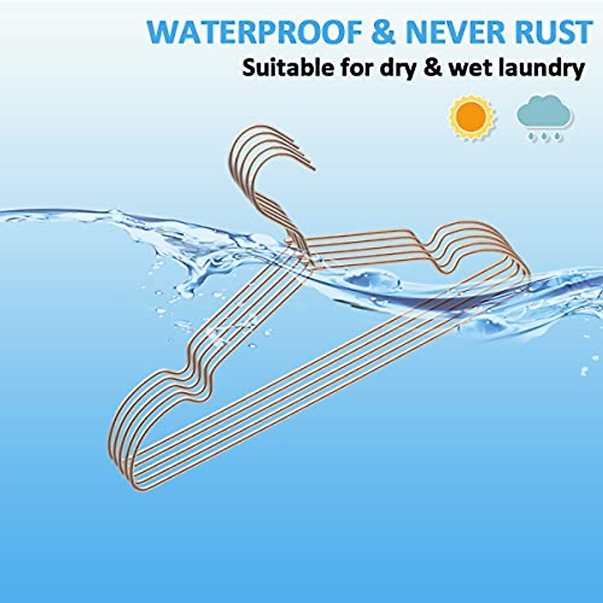 LARESAOPU Wire Hangers 10 Pack - Coat Suitable for Spring&Autumn Clothes Load 11 pounds Space Saving Clothing Hanger 16.1Inch, Rose Gold