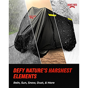 Badass Moto ATV Covers Waterproof Outdoor Heavy Duty, Rip-Resistant, Night-Reflective Quad Cover, 4 Wheeler Cover, Easy-Access Zipper & Vents Four Wheeler Accessories - ATV Gifts, Large 95" Long