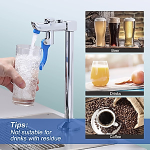 WOWOW Glass Filler Faucet, 9-Inch Push-Back Water Filler Faucet Deck Mount Pedestal Glass Filler Water Station, Stainless Steel Drinking Water Filling Faucet for Bar Hotel Restaurant Cafes