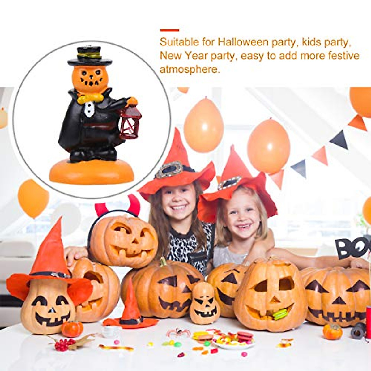 VOSAREA Halloween Mini Pumpkin Doll Decorations Autumn Tabletop Home Desktop Decor for Halloween Party Thanksgiving Autumn