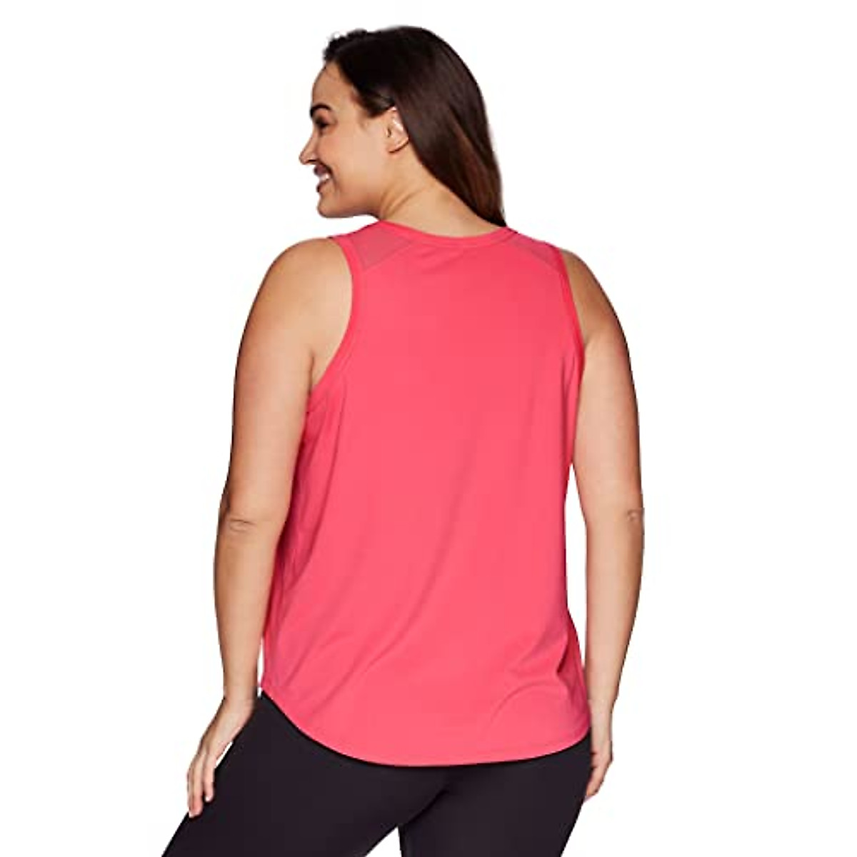 RBX Women's Plus Size Tank Top with Mesh Breathable Workout Tank T-Mesh Coral 2X