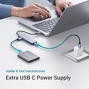 UGREEN USB C Hub 4 Ports, USB C to USB Hub with 4 USB 3.0, Powered USB C Splitter for Laptop, MacBook Pro, iMac, iPad Pro, Chromebook, Dell XPS, iPhone 15/15 Pro, Galaxy S23, and More, 0.5FT