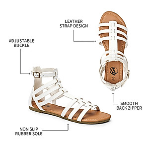 Trary Women's Sandal, Comfortable Gladiator Sandals Ankle Strap Flats Sandalias Para Mujer Beach Sandals Wide Width Open Toe Cross Strappy Sandals for Women Dressy Summer