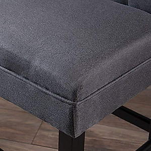 Christopher Knight Home Kenan Fabric Barstool Bench, Dark Charcoal