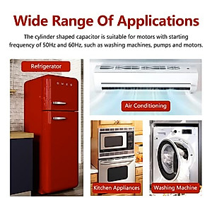 Watris Veiyi AC 250v 60μF CBB60 Run Capacitor, 50/60HZ Run Capacitor, Cylinder Shaped Motor Start Capacitor for Motor Cool/Heat Pump Washing Machine, AC Capacitor