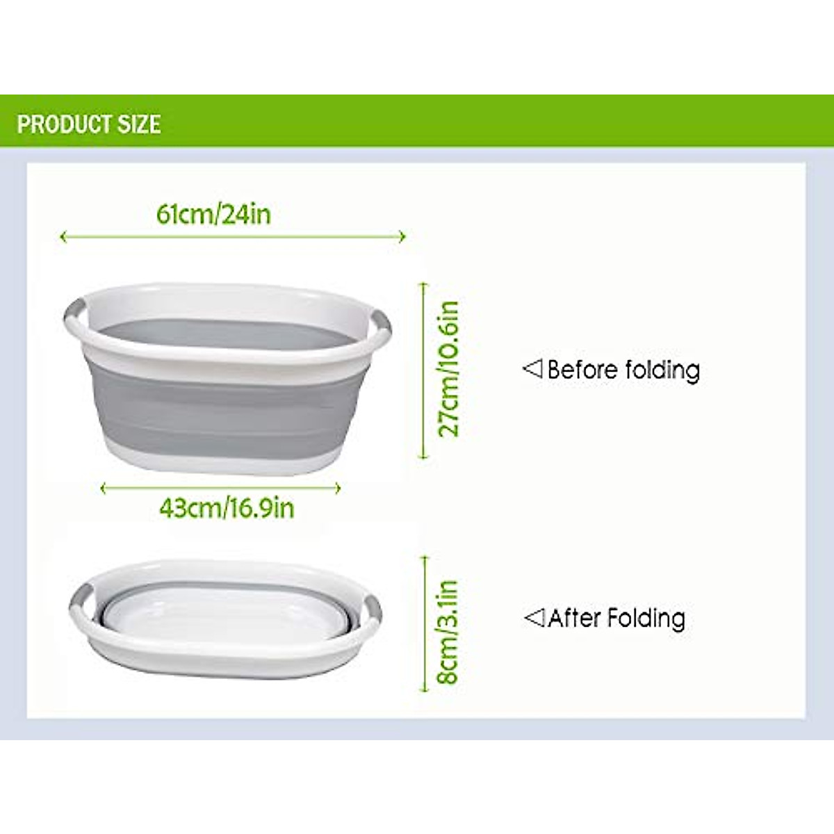 FRS Collapsible Plastic Laundry Basket - Large Folding Pop Up Laundry Basket Space Saving Storage Container Organizer