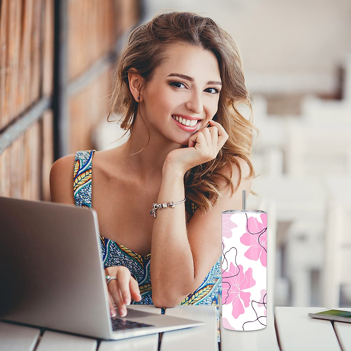 D·S 25 Pack Sublimation Tumblers Bulk 20 oz Skinny Straight Flat Bottom Blank Tumbler Cups with Individual Gift Boxed for Heat Transfer DIY Craft