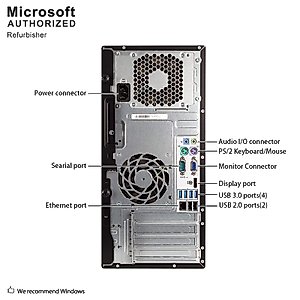 HP Compaq Pro 6300 Tower Desktop PC, Intel Quad Core i7-3770 up to 3.9GHz, 16G DDR3, 512G SSD, WiFi, Bluetooth 4.0, DVD, Windows 10 64-Multi-Language Support English/Spanish/French (Renewed)