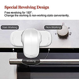 EUDEMON Child Safety Heat-Resistant Oven Door Lock, Oven Front Lock for Kids Easy to Install, Use 3M Adhesive,No Screws or Drill (White)