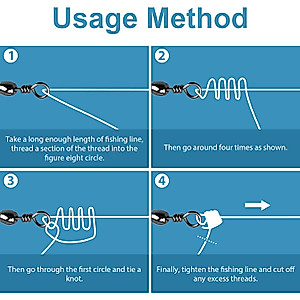 ReeMoo 200PCS Fishing Rolling Ball Bearing Barrel Swivel with Safety Snap Connector Fishing Accessories #2#4#6#8#10