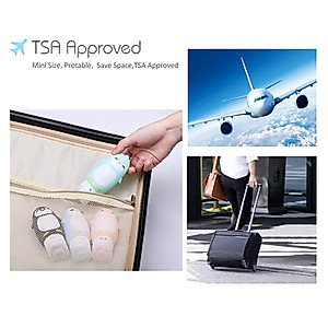 Lejesth 4Pcs 3oz/90ml Silicone Leak Proof Travel Size Bottles Set for Liquids, Refillable Containers,Squeezable Tubes Toiletries Containers for Shampoo Conditioner Lotion Face Body Wash