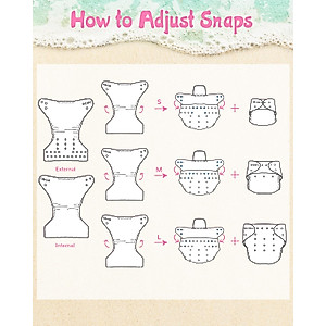 Babygoal Reusable Baby Girl Swim Diapers 3 Pack - Adjustable Washable for 0-8 Months Infants - Ideal for Swimming Lessons - Flower Design