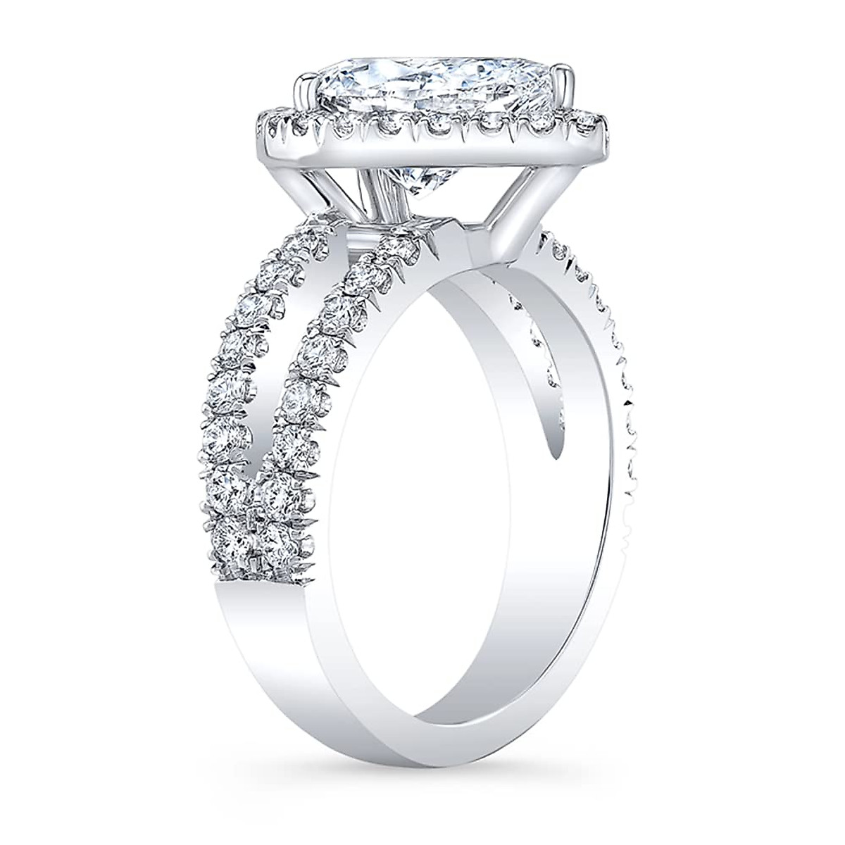 Blocaci Pear Shaped Engagement Rings for Women Platinum Plated Silver 1 Carat Center Moissanite Teardrop Women's Engagement Rings Wessing Anniversary Rings with Text Engraving（size 7