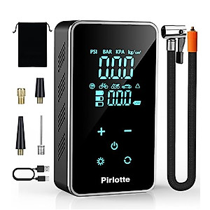 Tire Inflator Portable Air Compressor-Air Pump for Car-18000mAh Electric Air Compressor-Portable Air Pump Cordless-150 PSI Tire Pump with Touch Screen/Gauge/Light for Motorcycle, Bike, Ball(Black).