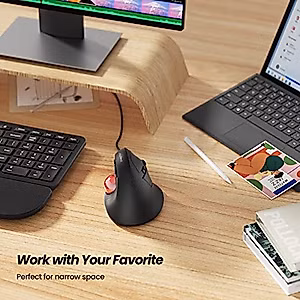 Nulea Wired Trackball Mouse for Large Hand, Vertical Ergonomic Mouse with Trackball, Easy Thumb Control with 5 Adjustable DPI, Precise & Smooth Tracking, Compatible for PC, Laptop, Mac, Windows