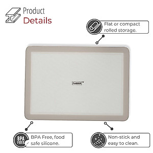 husMait Silicone Baking Mat - Premium Kitchen Pastry Mat for Rolling and Baking Prep - Great for Making Dough, Pastries, Pizza and Pie