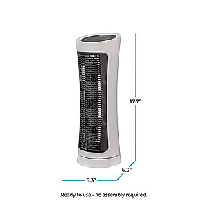 Comfort Zone Electric Oscillating Digital Tower Space Heater with Digital Thermostat, Built-in Overheat Sensor, and Power Indicator Light, Ideal for Home, Bedroom, & Office, 1,500W, CZ457EWT