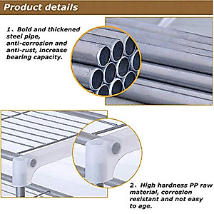 SITAKE Microwave Oven Stand Rack, 2-Tier Multifunctional Microwave Ovens Organizer Countertop, Stainless Steel Fine Mesh Silver Kitchen Shelf