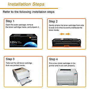 125A Black Toner Cartridge CB540A Replacement for HP 125A CB540AD Color CP1215 CP1518ni; MFP CM1312nfi Printer Ink 2 Pack