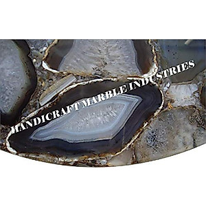 Agate Stone Table, Dark Agate Table, Grey Agate Table 15" Inch, How To Pronounce Agate, Agate Beach Michigan