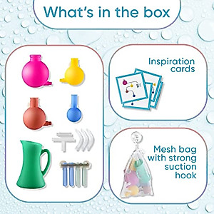 PLAYFRIENDS Original AquaLab Fun Bath Toys for Kids Ages 4-8 & All Ages, Soft Silicone, Scientific Themed Bathtub Toys, Great as Toddler Gifts and Sensory Toys Too -Utility Patent Pending-