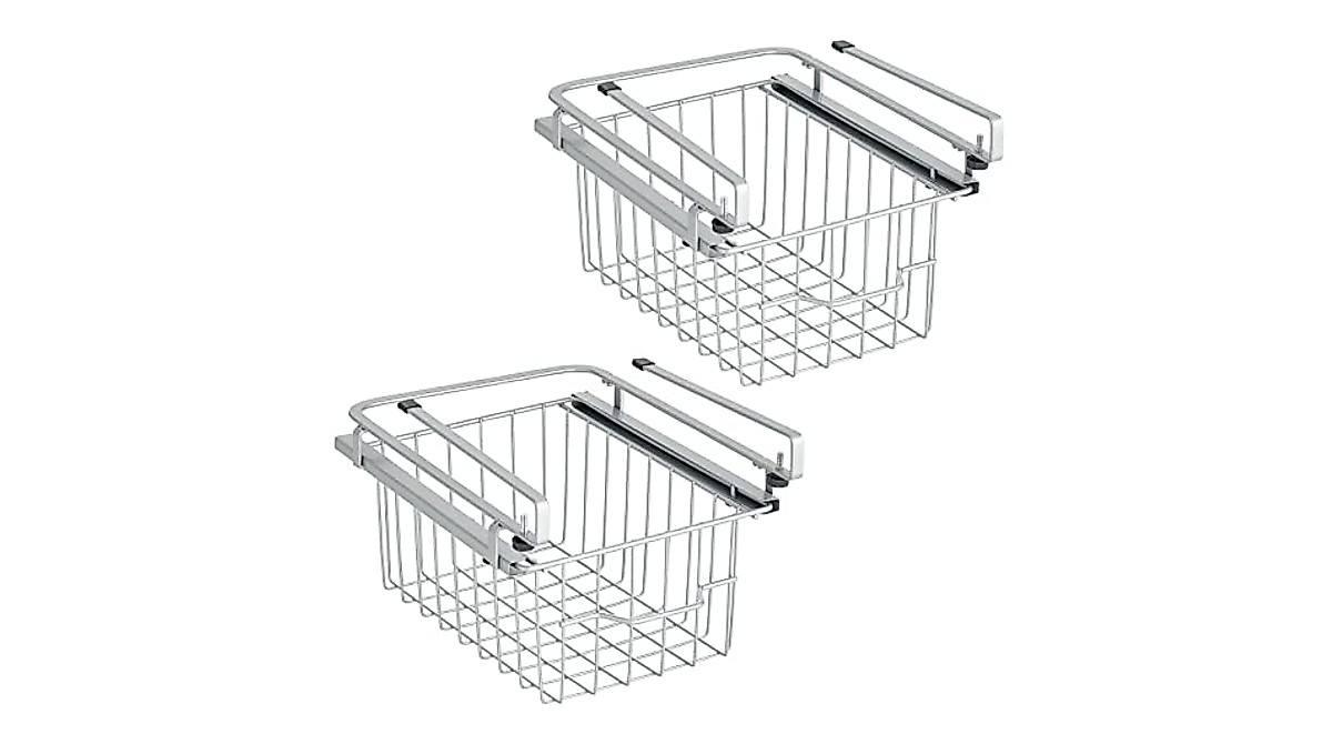 mDesign Metal Wire Pullout Drawer – Space-Saving Storage