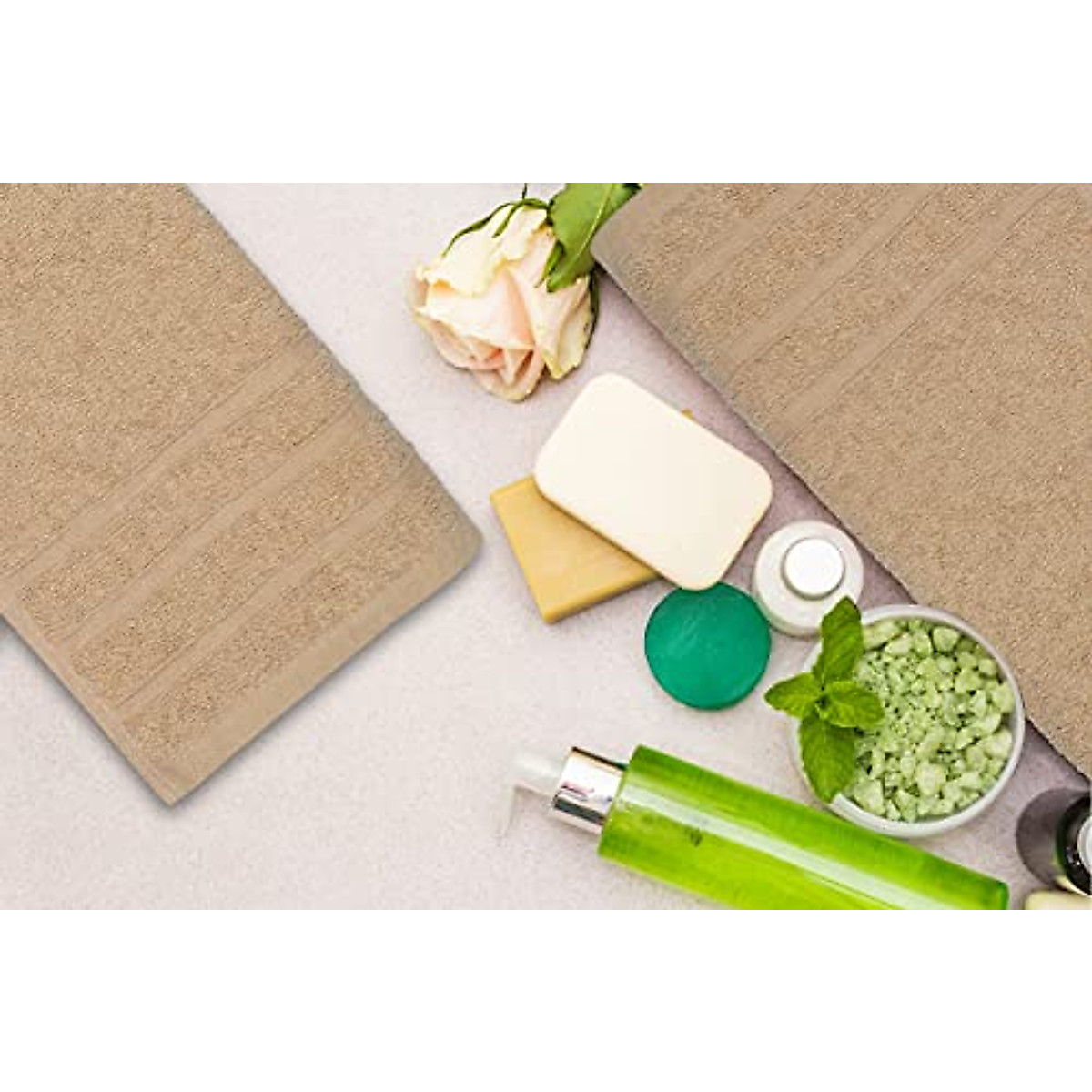 Textila Cotton Hand Towels - Pack of 3 - Beige Color - 16x27 Inches - Soft and Absorbent Towels for Bathroom, Kitchen, and Gym.