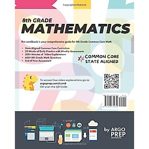8th Grade Common Core Math: Daily Practice Workbook | 1000+ Practice Questions and Video Explanations | Argo Brothers (Next Generation Learning Standards Aligned (NGSS))