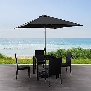 CorLiving PPU-300-U Patio Umbrella, Black