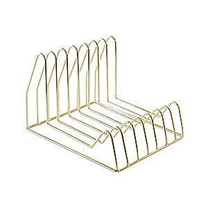 Decorative bookends Gold Bookend Desktop Desk Organizer Iron Book Holder Book Stand Office Supplies Desk Accessories Non-Skid Bookends Stand bookends
