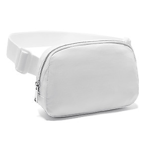 Belt Bag for Women Fanny Pack Crossbody Bags for Women Fashion Waist Packs with Adjustable Strap Gifts for Teenage Girls Women Men (White)