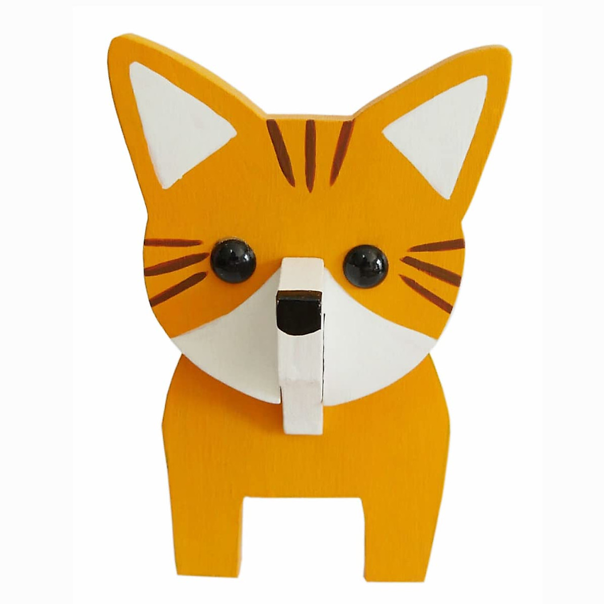 Red Dollar Handmade Wood Carved Animal Eyeglass Holder, Sunglasses Display Stand, Nightstand Home Office Desk Decor, Christmas Holiday New Year Business (Cat)